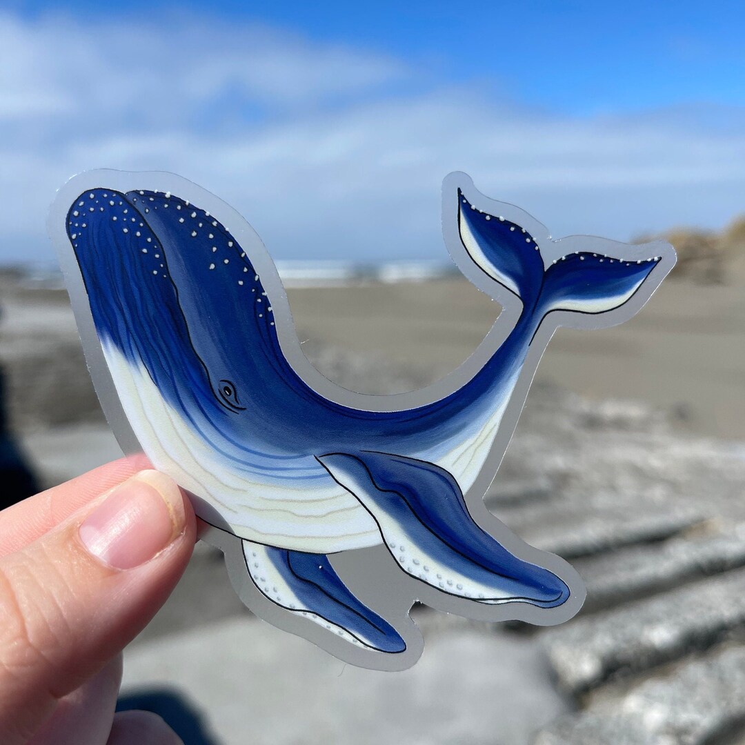 Humpback Whale Sticker | Ocean Lovers Stickers | Clear Vinyl Sticker ...