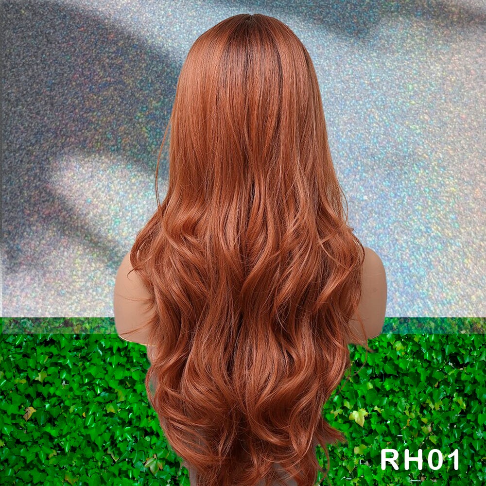 Long Redhead Wig Ginger Brick Red Auburn With Bangs Wavy - Etsy