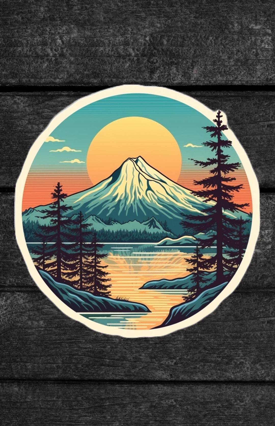PNW Landscape Sticker #18 - Vinyl Laminate Sticker - Etsy