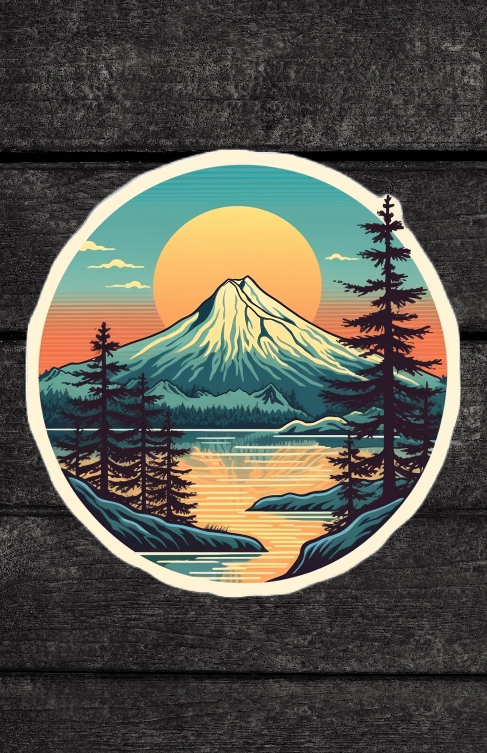 PNW Landscape Sticker #18 - Vinyl Laminate Sticker - Etsy
