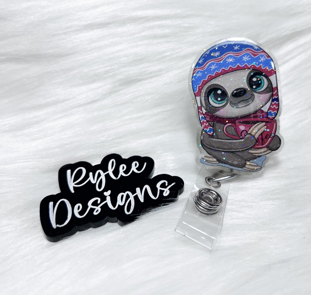 Sloth Badge Reel Kawaii, Funny Nurse Badge Reel Retractable, Resin ...