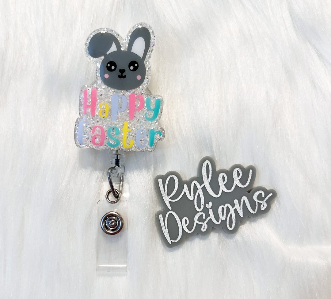 Happy Easter Badge Reel, Easter Bunny Badge Reel, Nurse Gift, Teacher ...