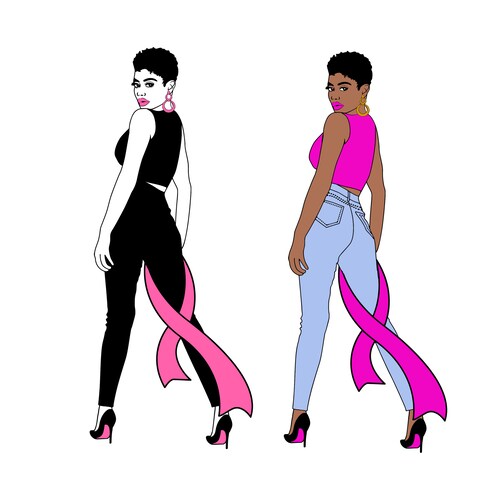 High Heels Pink Ribbon Svg Crush Cancer Svg African American - Etsy