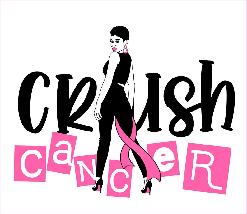 High Heels Pink Ribbon Svg Crush Cancer Svg African American | Etsy