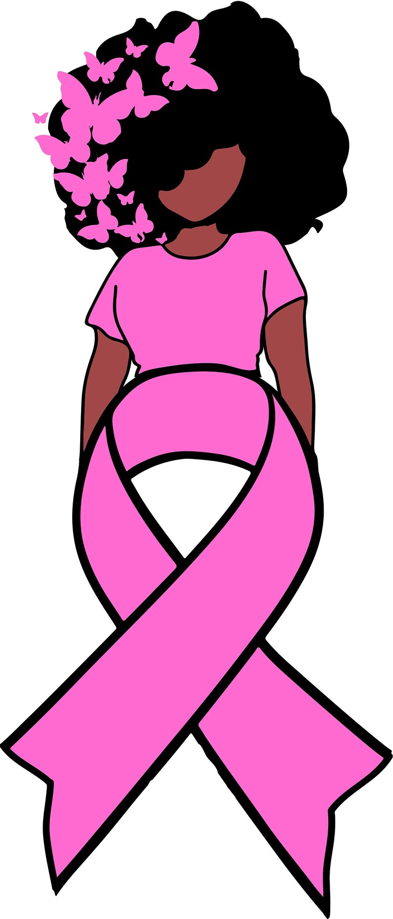 Survivor Svg Pink Ribbon Svg Queen Clipart African American | Etsy