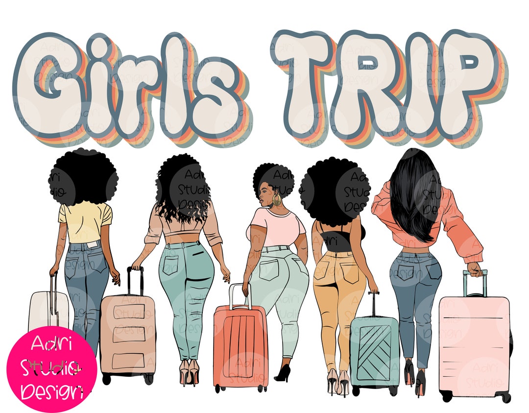 Melanin, Black Woman Svg, Luggage Svg, Ladies Getaway Vacation ...