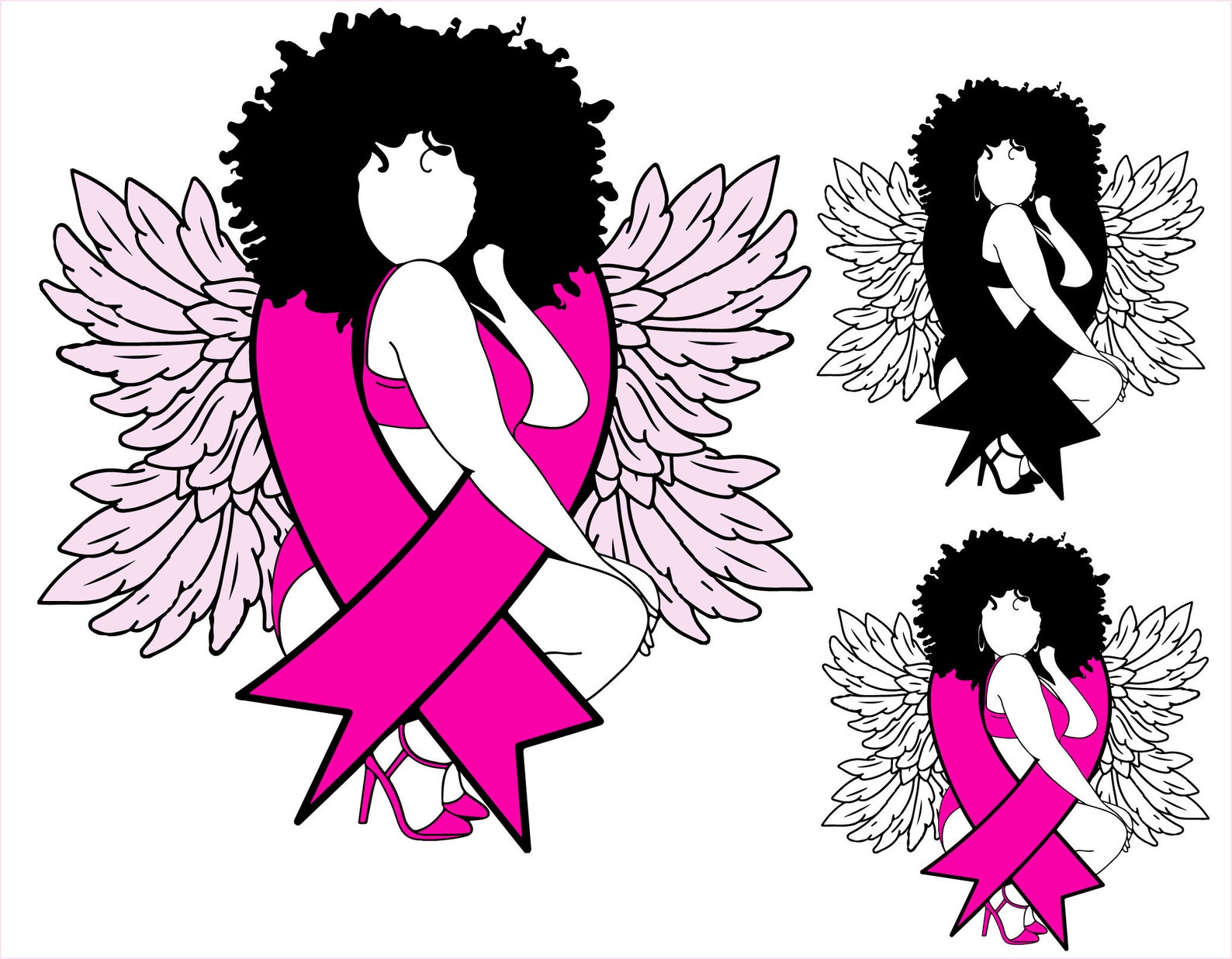 Survivor Svg Pink Ribbon Svg Queen Clipart African American | Etsy