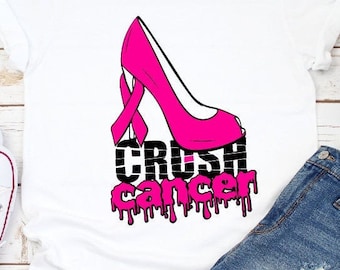 High Heels Pink Ribbon Svg Crush Cancer Svg African American | Etsy