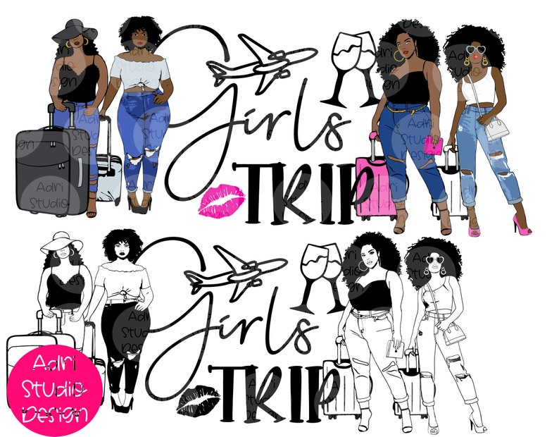 Melanin, Black Woman Svg, Luggage Svg, Ladies Getaway Vacation ...