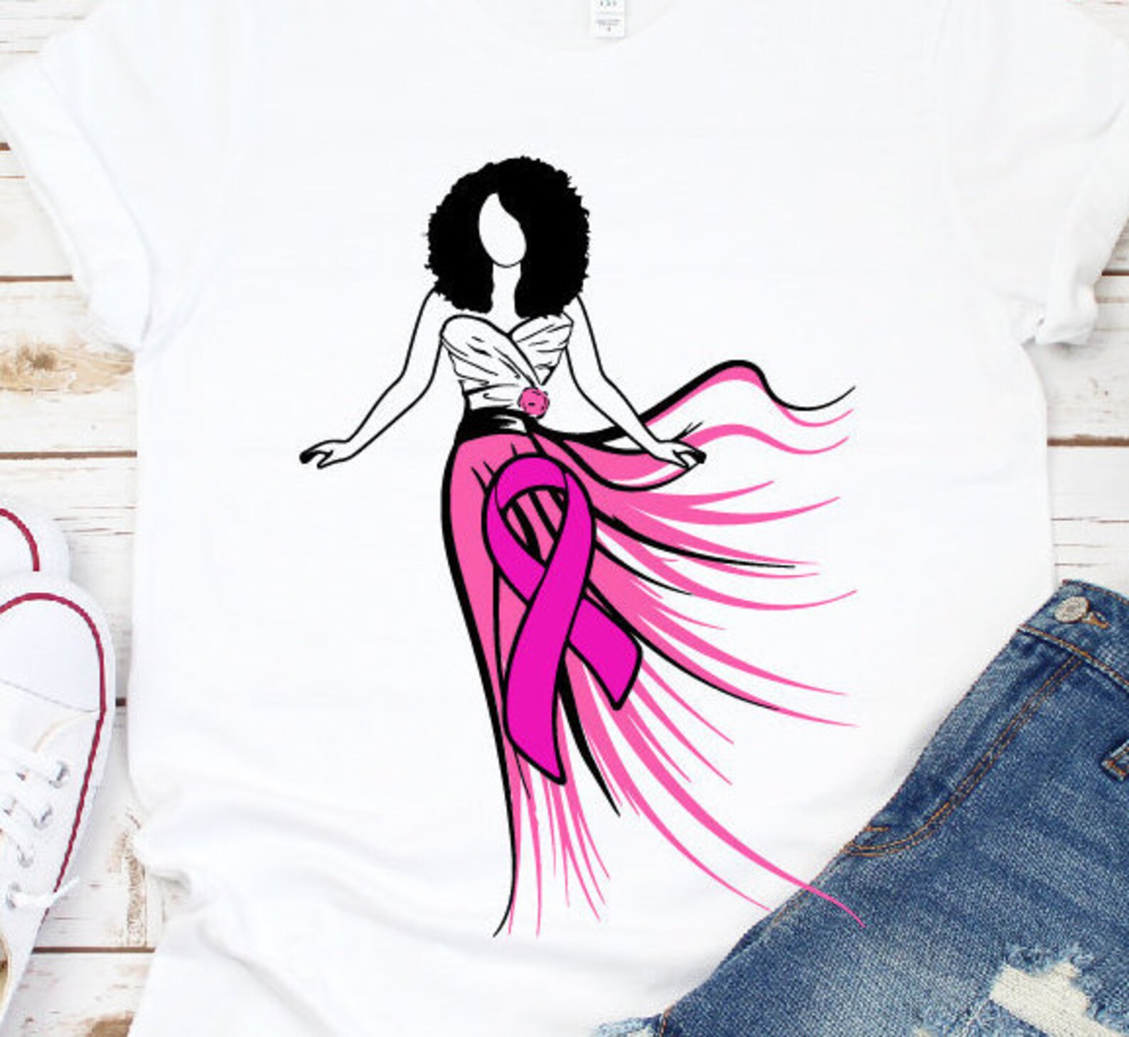 Survivor Svg Pink Ribbon Svg Queen Clipart African American - Etsy