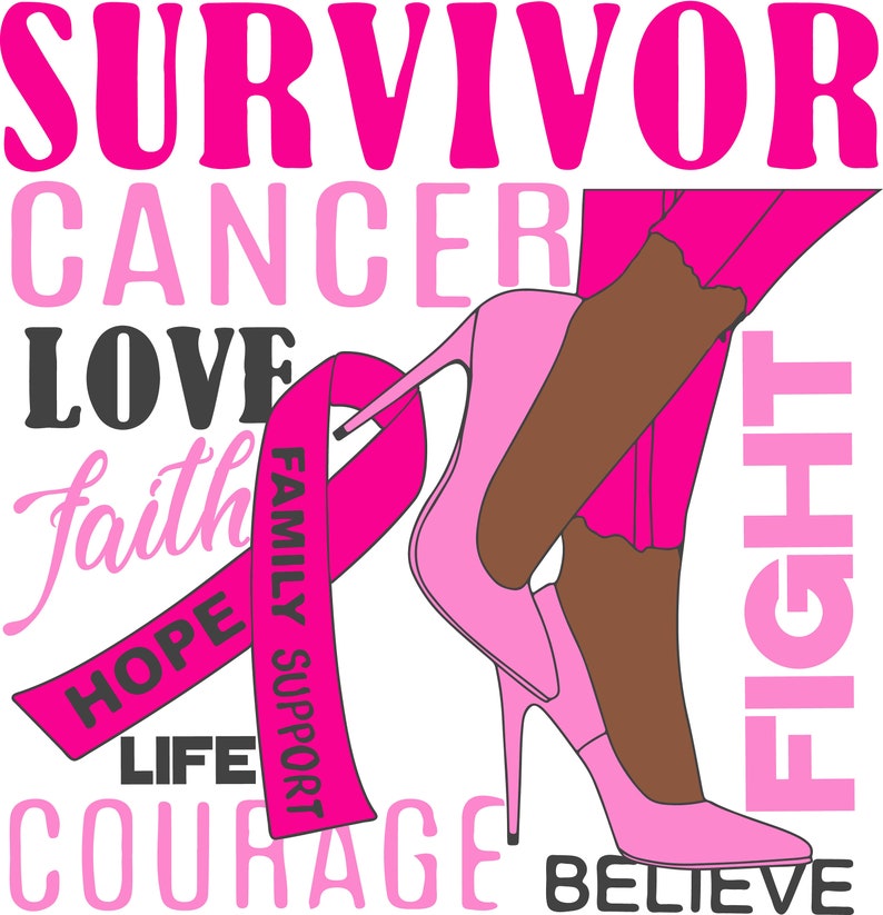 High Heels Pink Ribbon Svg Crush Cancer Svg African American | Etsy