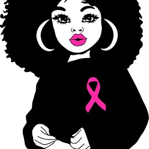 Survivor Svg, Pink Ribbon Svg, Queen Clipart African American Png Dxf ...
