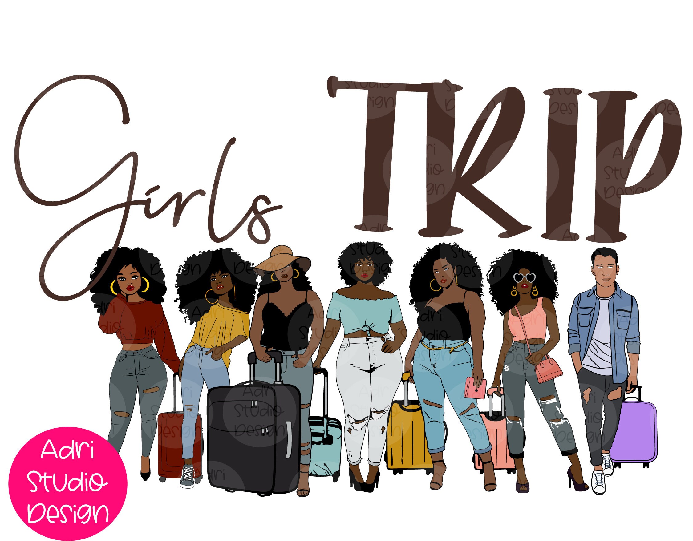 Melanin, Black Woman Svg, Luggage Svg, Ladies Getaway Vacation ...