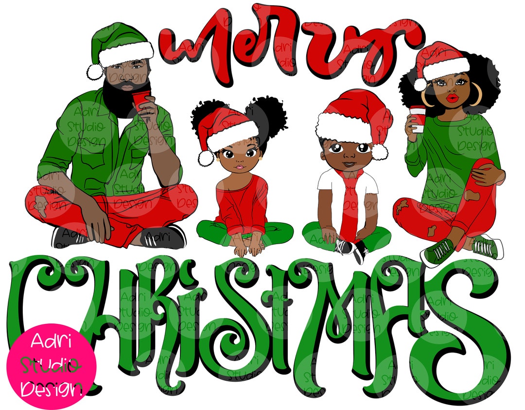 Christmas Black Woman Png, African American Family Christmas, Black ...