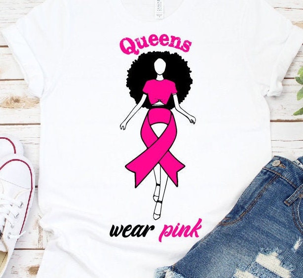 Survivor Svg Pink Ribbon Svg Queen African American Eps Jpeg | Etsy