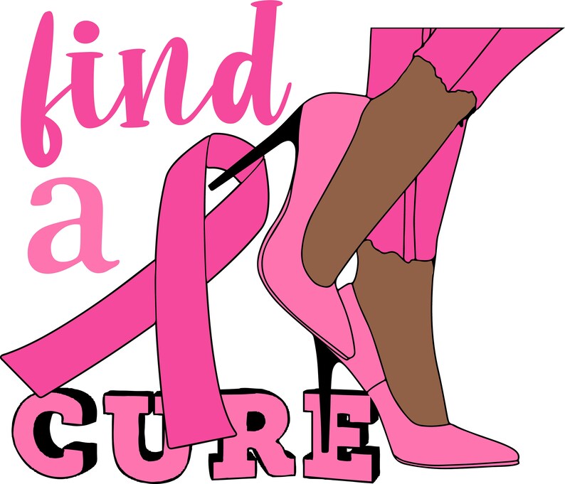 High Heels Pink Ribbon Svg Crush Cancer Svg African American - Etsy