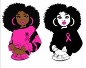 Survivor Svg Pink Ribbon Svg Queen Clipart African American - Etsy