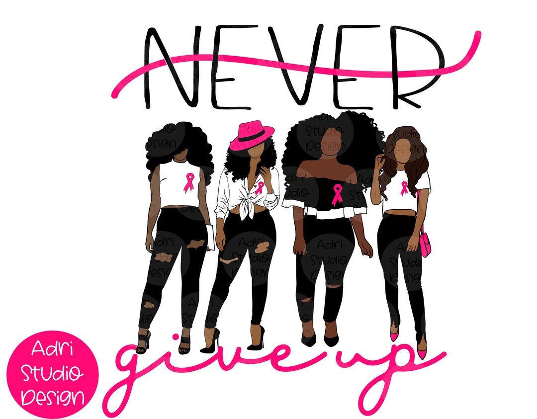 High Heels, Pink Ribbon Svg, Never Give Up, African American Pink High ...