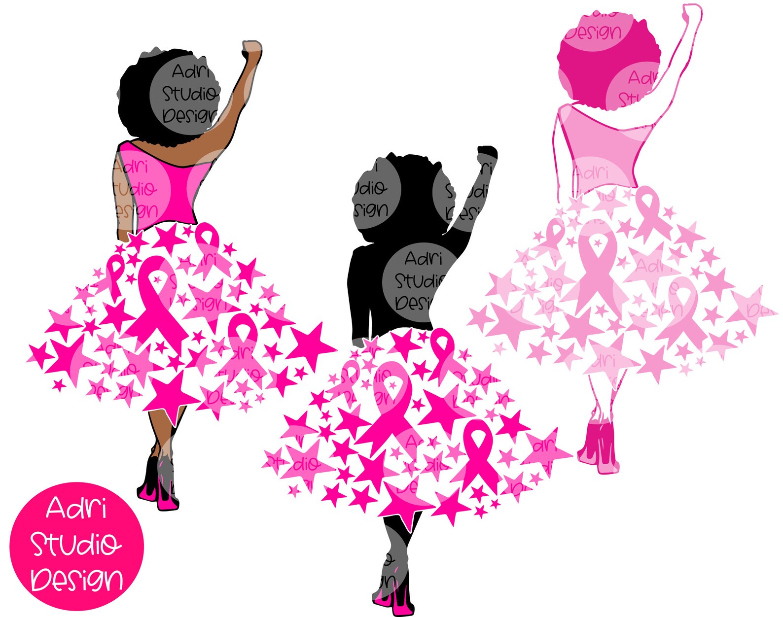 Survivor Svg Pink Ribbon Svg Queen Clipart African American - Etsy