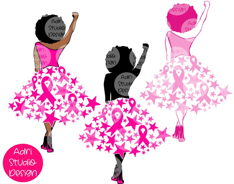 Survivor Svg Pink Ribbon Svg Queen Clipart African American - Etsy