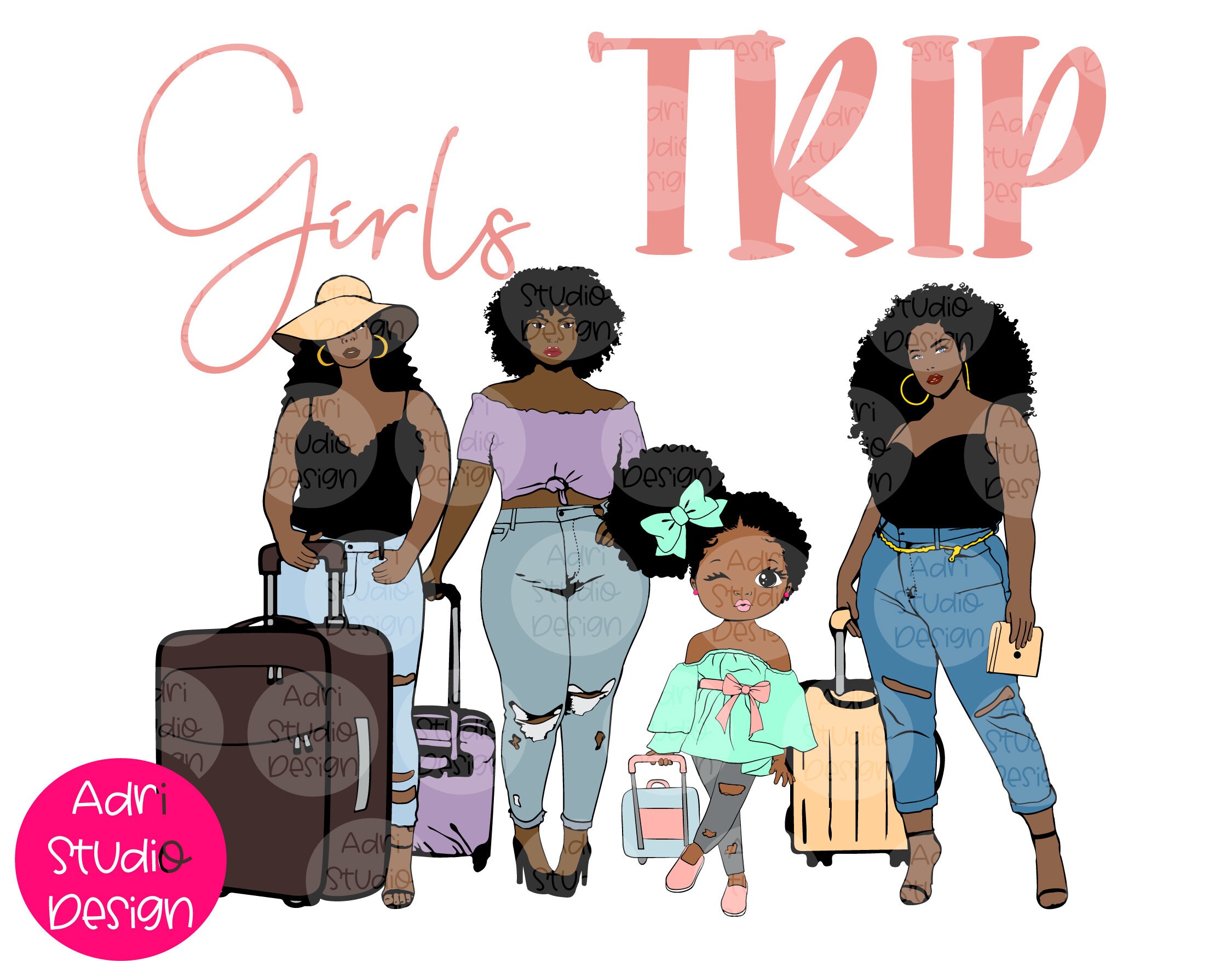Melanin, Black Woman Svg, Luggage Svg, Ladies Getaway Vacation ...