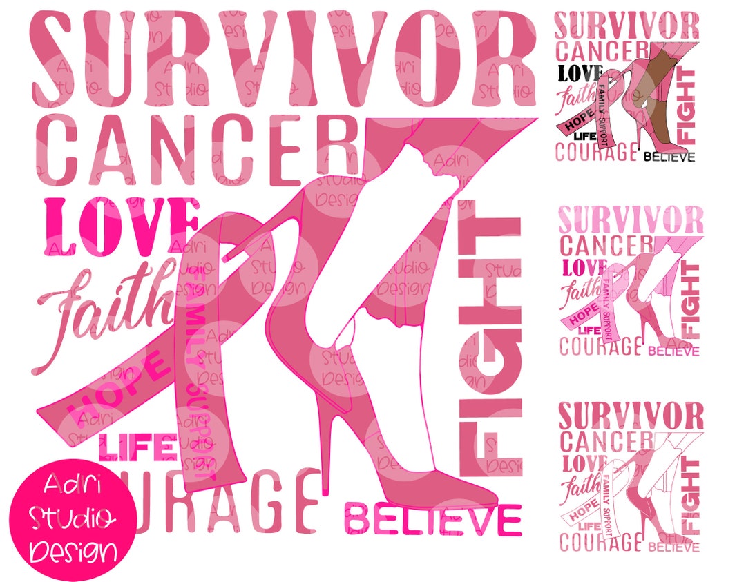 High Heels, Pink Ribbon Svg, Crush Cancer Svg African American Pink ...