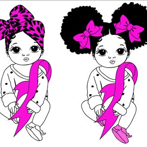 Survivor Svg, Pink Ribbon Svg, Queen Clipart African American Png Dxf ...
