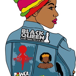 Black Queen the Most Powerful Piece in the Game, Black Woman Svg Afro ...