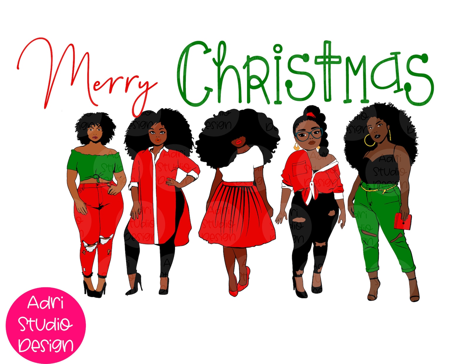 Christmas Black Woman Png, Afro Woman Christmas Png, Merry Christmas ...