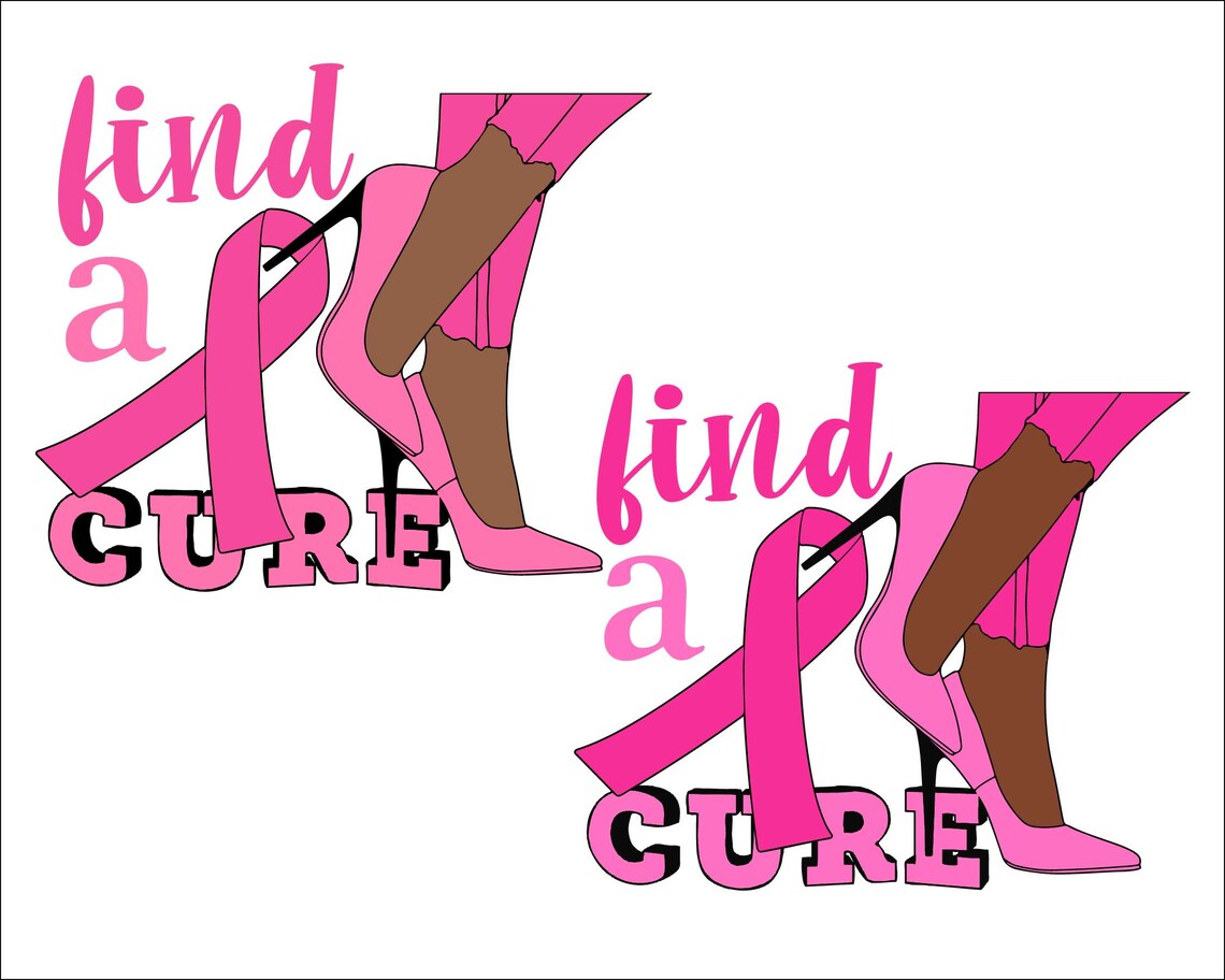 High Heels Pink Ribbon Svg Crush Cancer Svg African American - Etsy