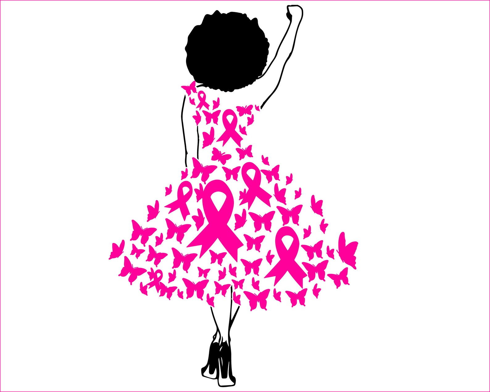 Survivor Svg, Pink Ribbon Svg, Queen Clipart African American Png Dxf ...