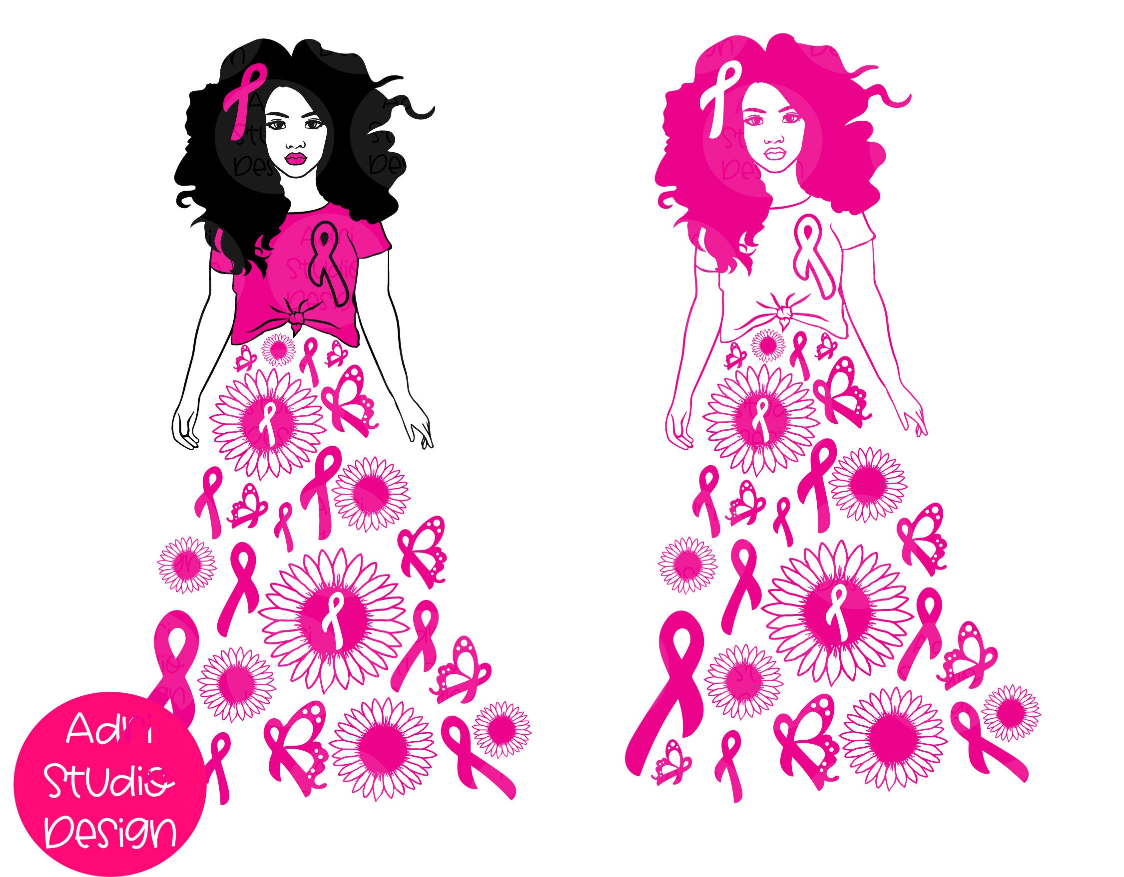 Survivor Svg Pink Ribbon Svg Queen Clipart African American | Etsy