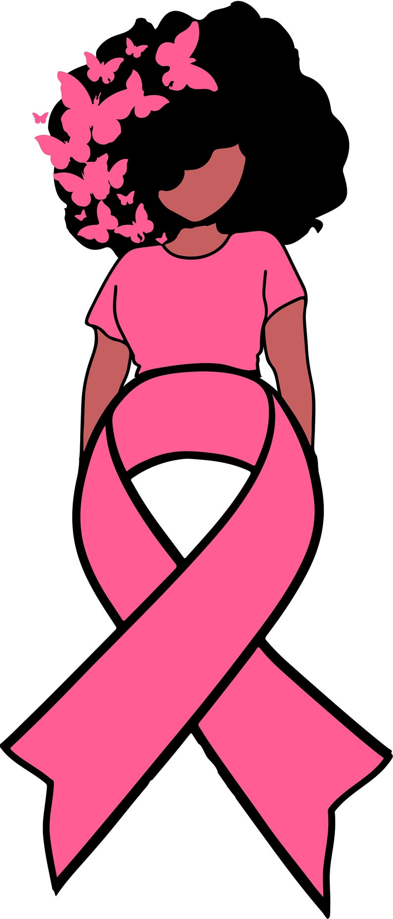 Survivor Svg Pink Ribbon Svg Queen Clipart African American | Etsy