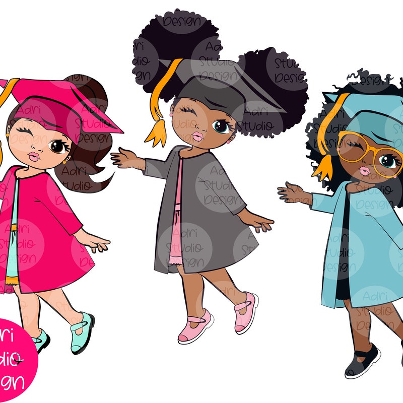Black Girl Graduation Clipart Svg - Etsy