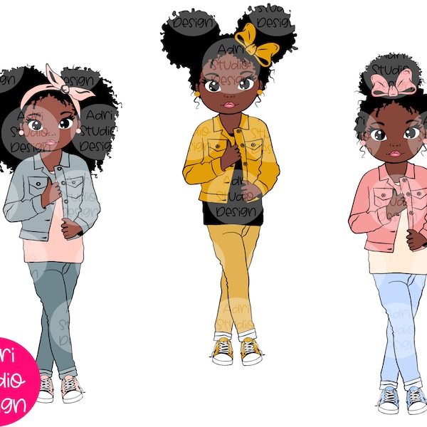 Black Teen Girl Clipart - Etsy