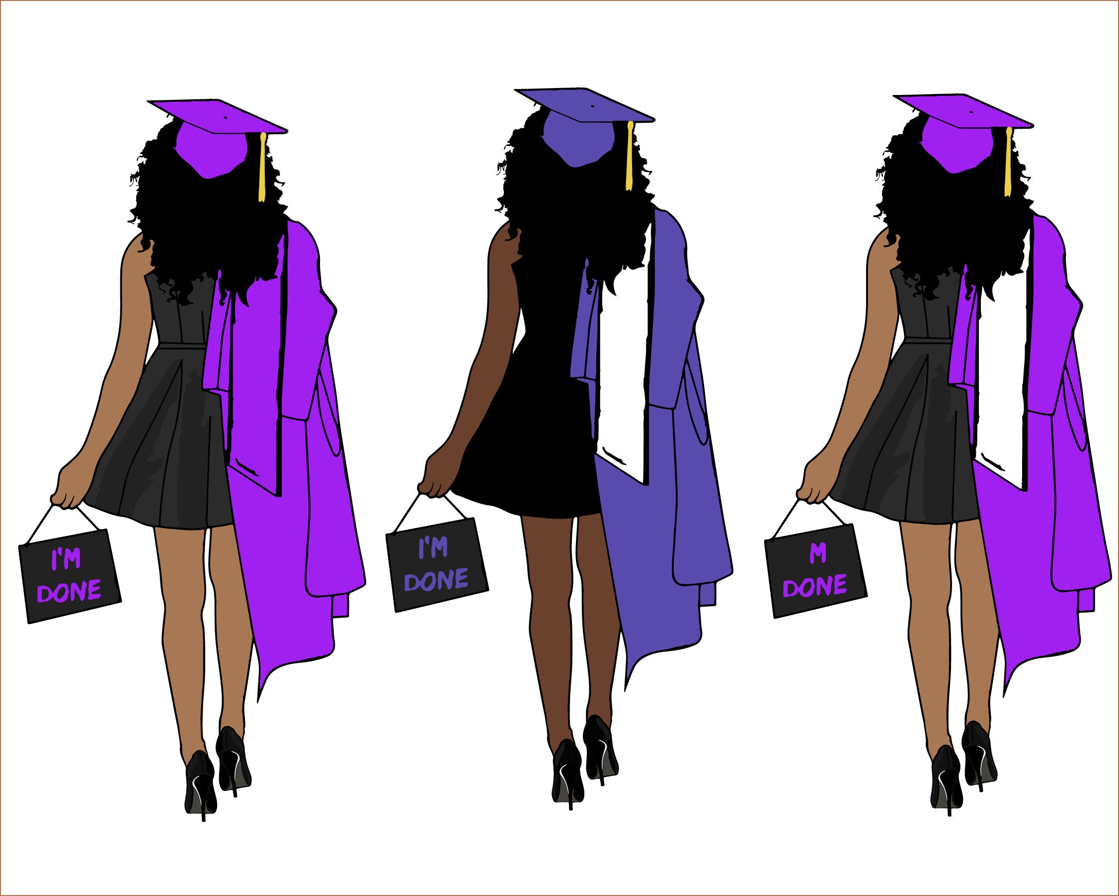 Afro Woman SVG Black Woman SVG Sorority Svg Graduation Svg - Etsy