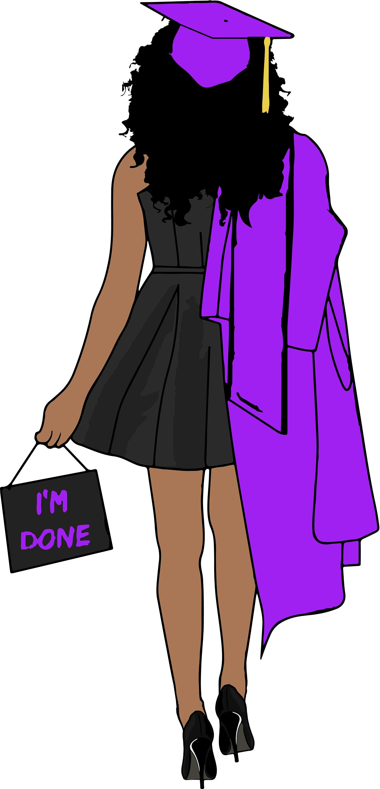 Afro Woman SVG Black Woman SVG Sorority Svg Graduation Svg - Etsy