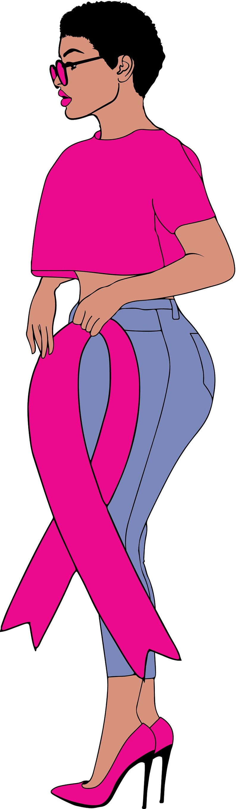 Survivor Svg Pink Ribbon Svg Queen Clipart African American - Etsy