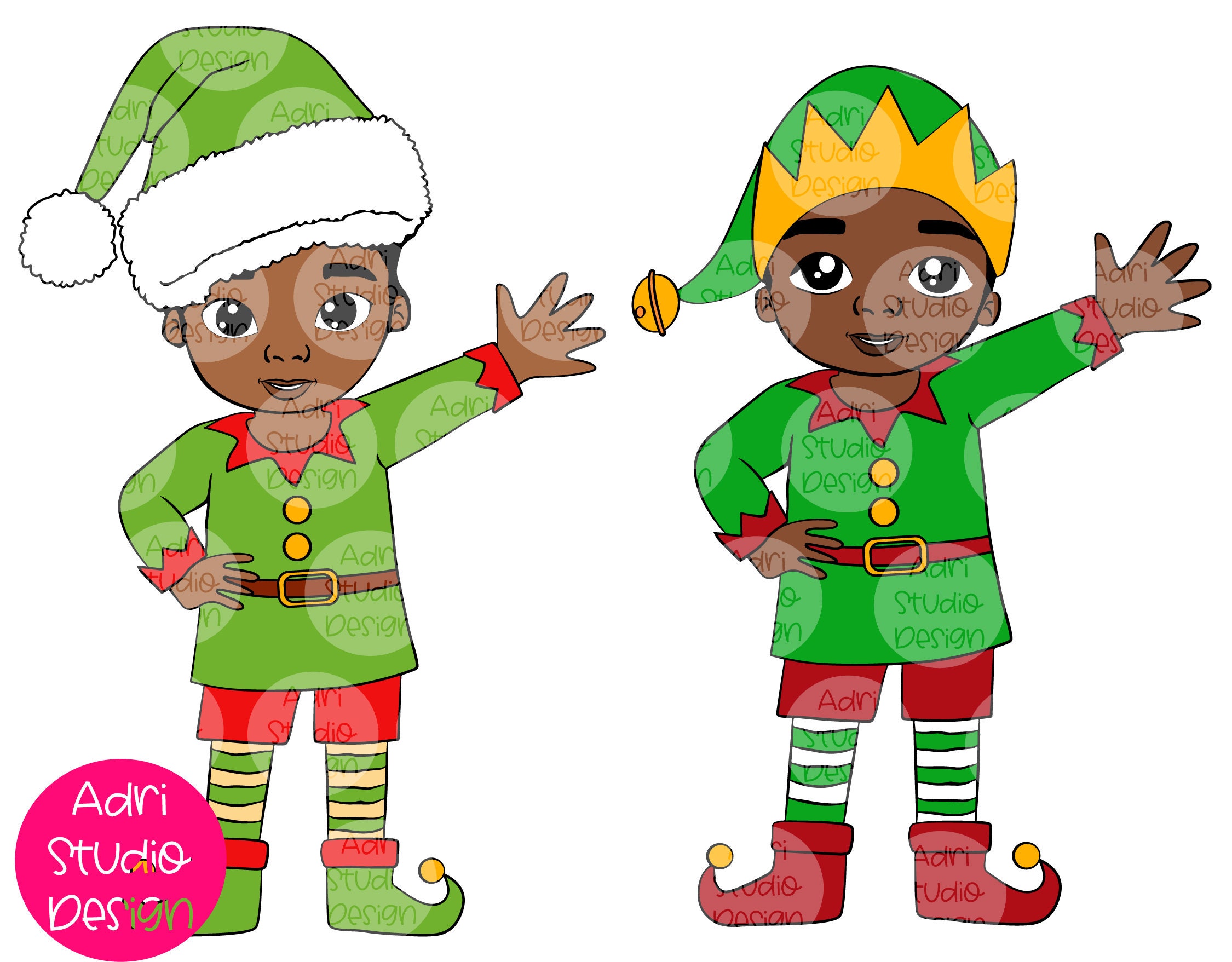 Dark Christmas Elf Clipart