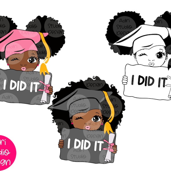 Afro American Girl Kindergarten Graduation Invitation - Etsy