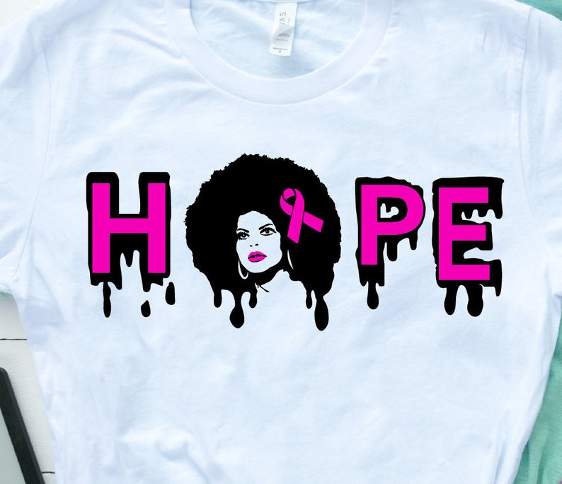 Survivor svg Pink Ribbon svg hope clipart African American | Etsy