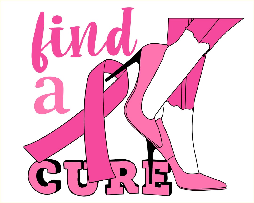 High Heels, Pink Ribbon Svg, Crush Cancer Svg African American Pink ...