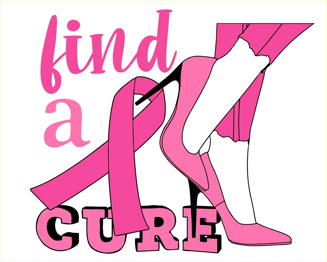 High heels Pink Ribbon svg Crush Cancer Svg African American | Etsy
