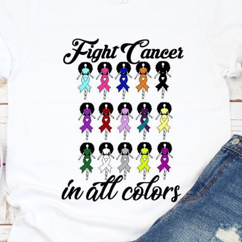 Cancer in All Colors Svg - Etsy