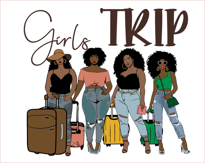 Melanin Black Woman Svg Luggage Svg Ladies Getaway Vacation - Etsy New ...