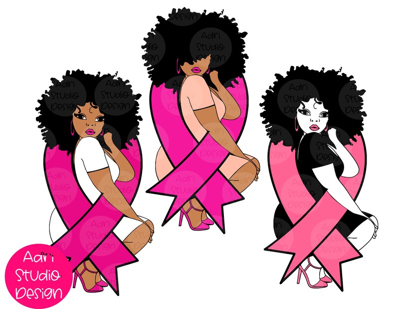 Survivor Svg Pink Ribbon Svg Queen Clipart African American | Etsy