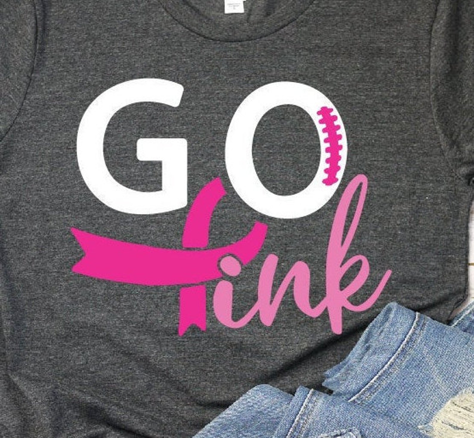 GO PINK Breast Cancer Svg Tackle Cancer Svg Pink Ribbon Svg | Etsy