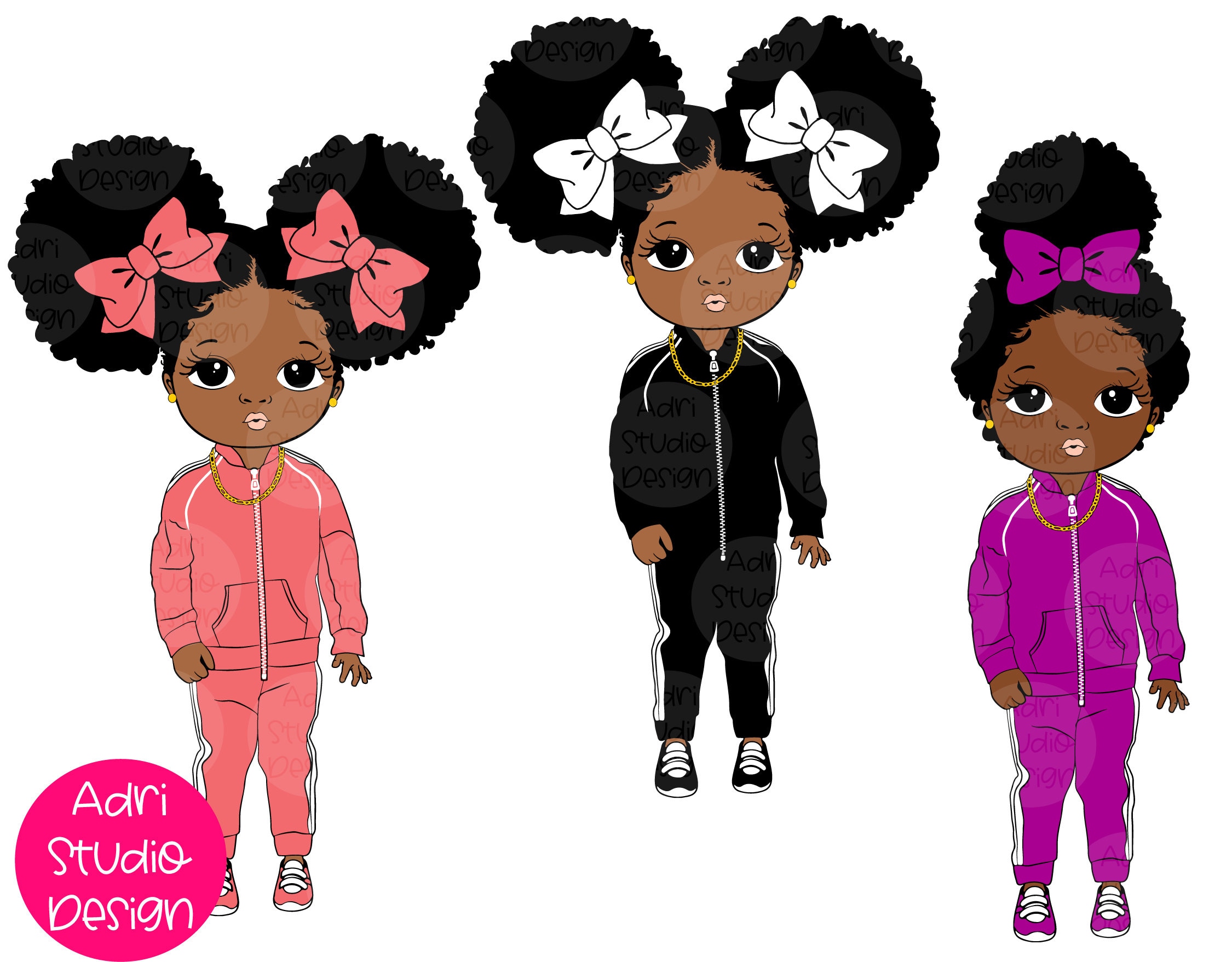 Drawing & Illustration Peekaboo girl with puff afro ponytails svg break ...