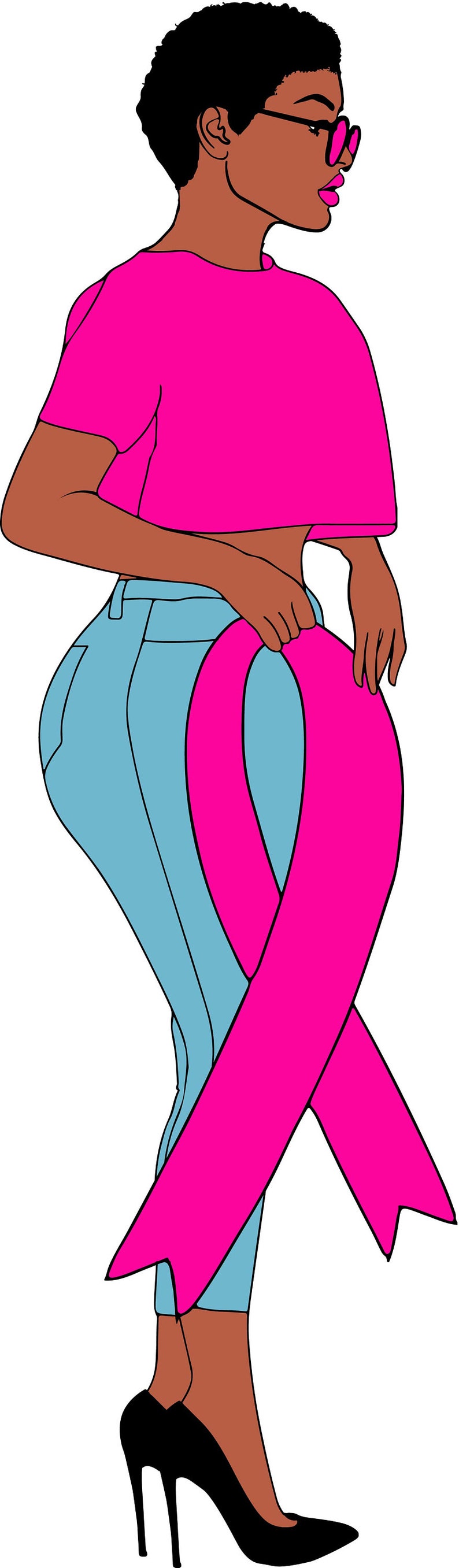 Survivor Svg Pink Ribbon Svg Queen Clipart African American - Etsy