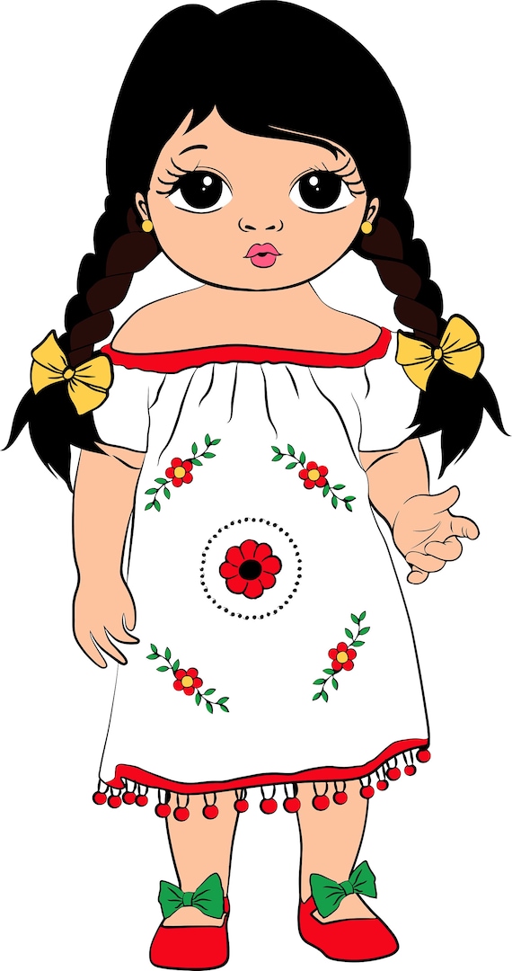 Little Hispanic Girl Cartoon
